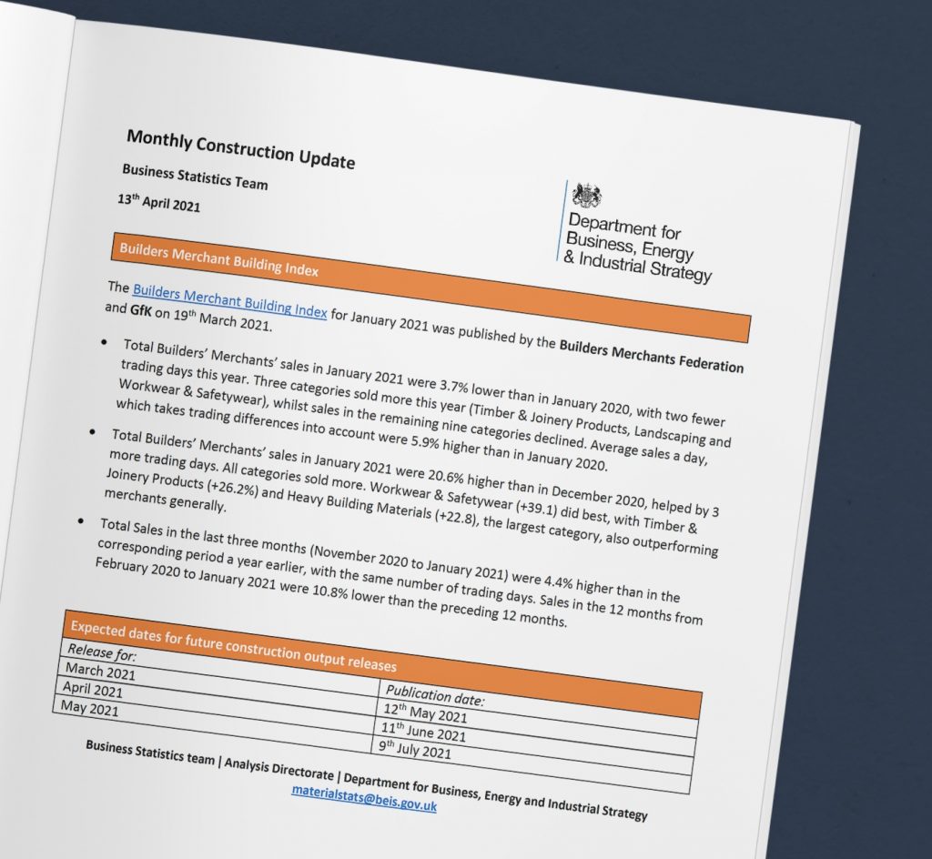 April Construction Update from BEIS - MRA Research