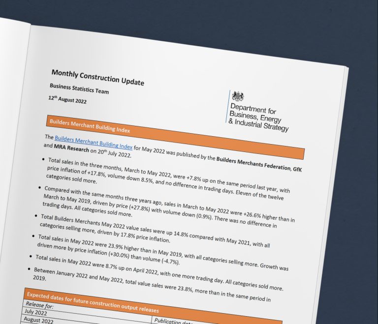 August Construction Update from BEIS - MRA Research