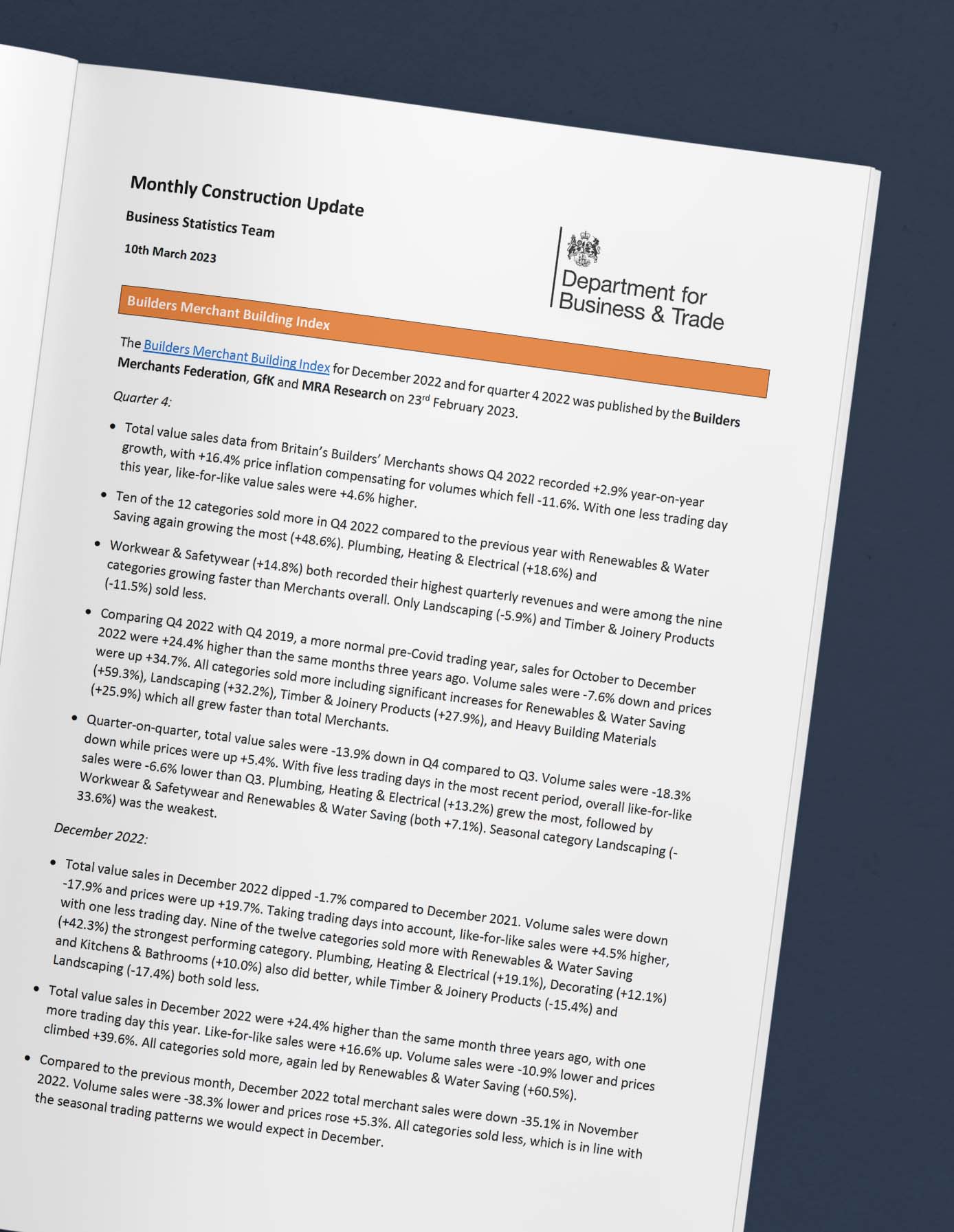 March Construction Update from the Department for Business & Trade ...