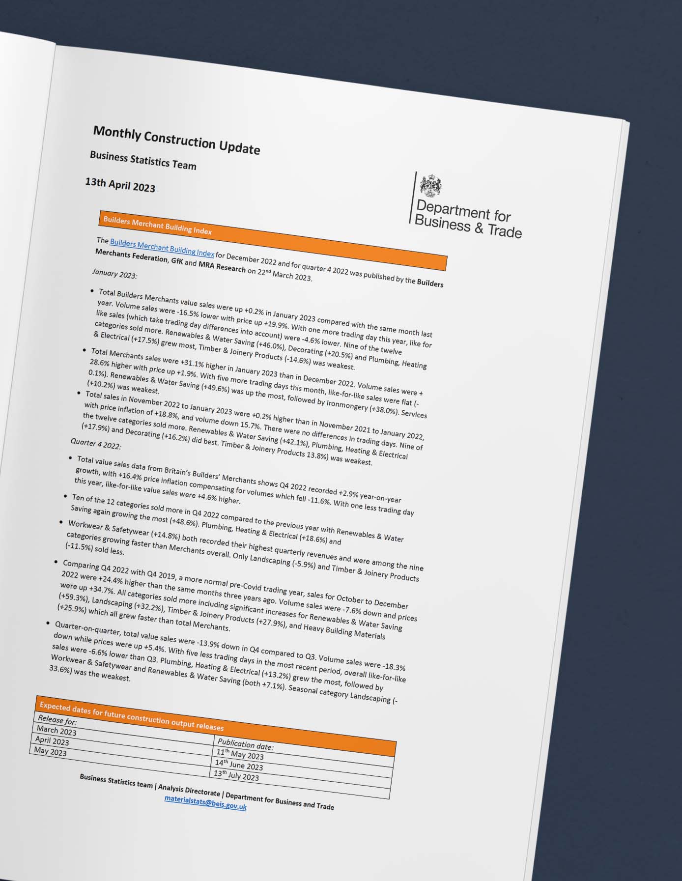 April Construction Update from the Department for Business & Trade ...