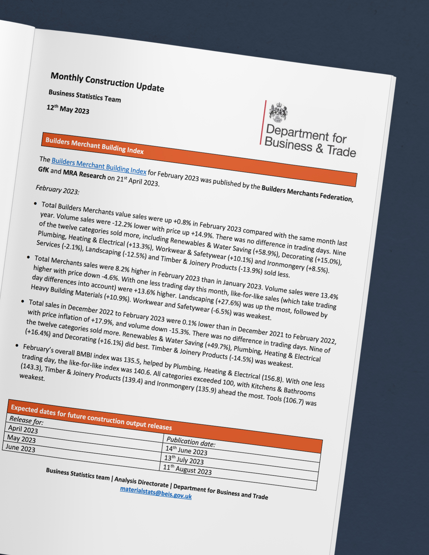 May Construction Update from the Department for Business & Trade - MRA ...