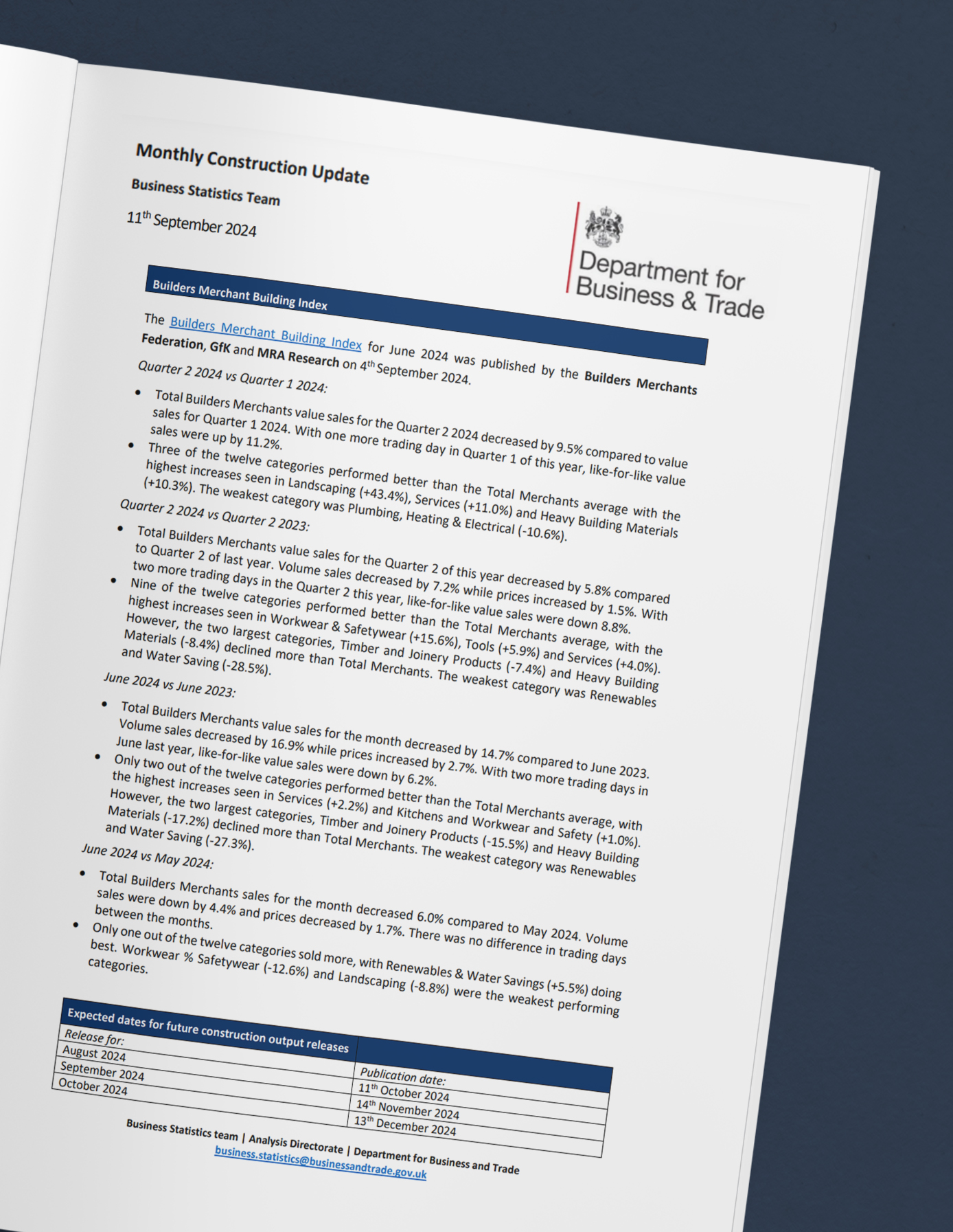 October Construction Update from the Department for Business & Trade ...